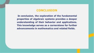 properties of algebraic system distric m | PPT