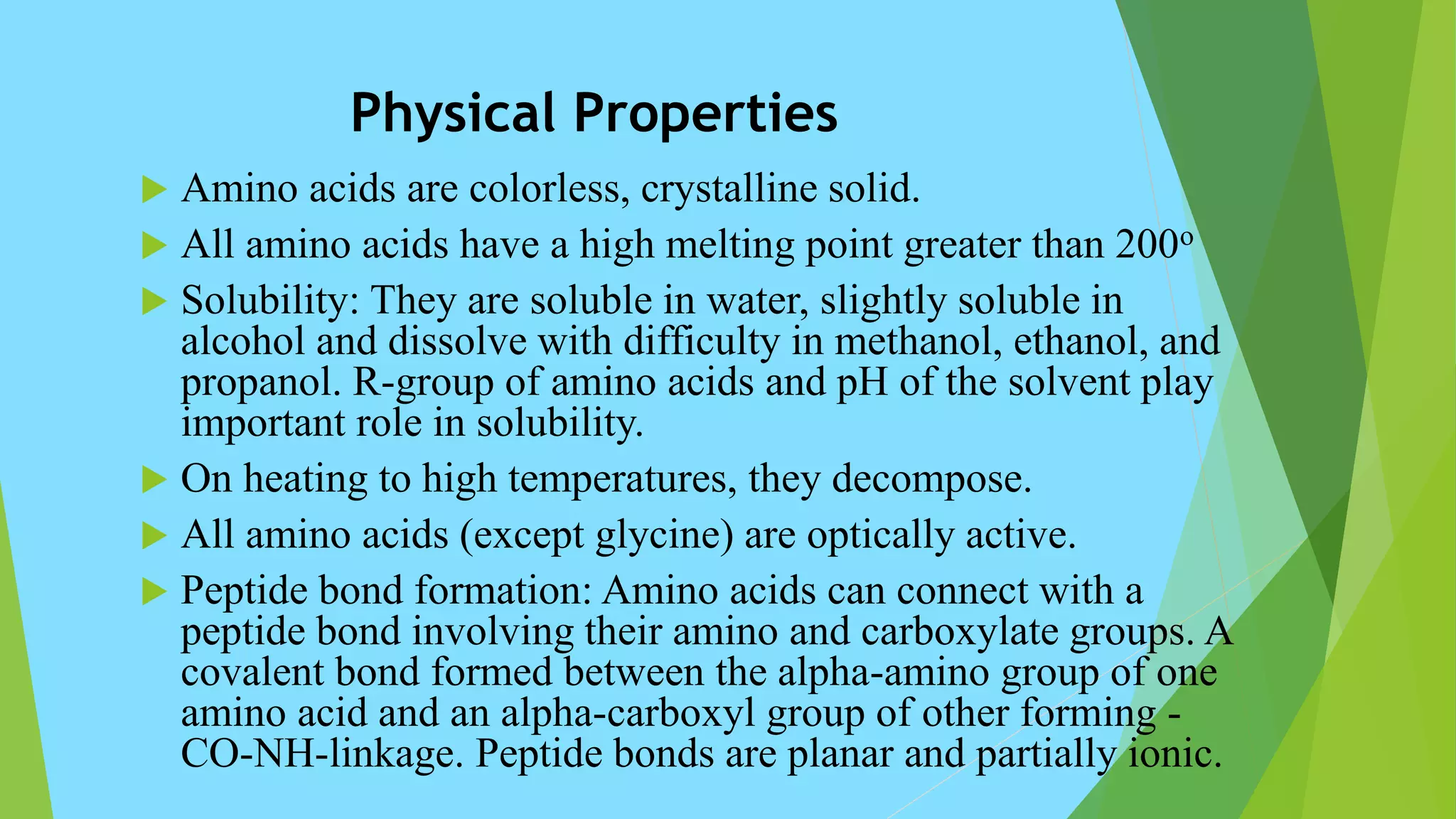 Properties of amino acids | PPTX
