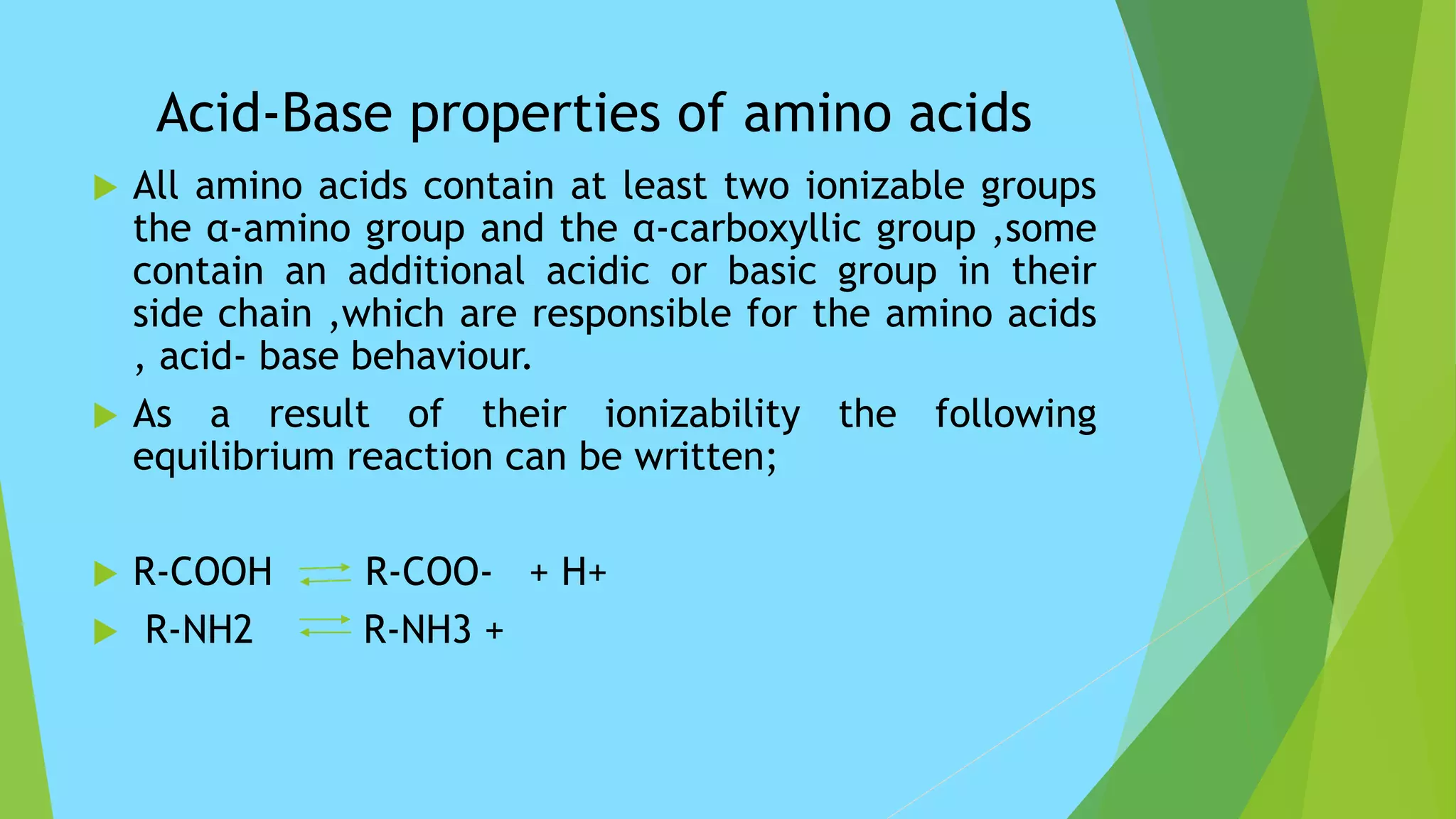Properties of amino acids | PPTX