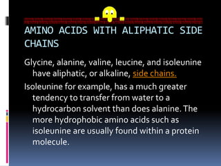 Properties of amino acid side chains report ni lady | PPTX | Chemistry ...