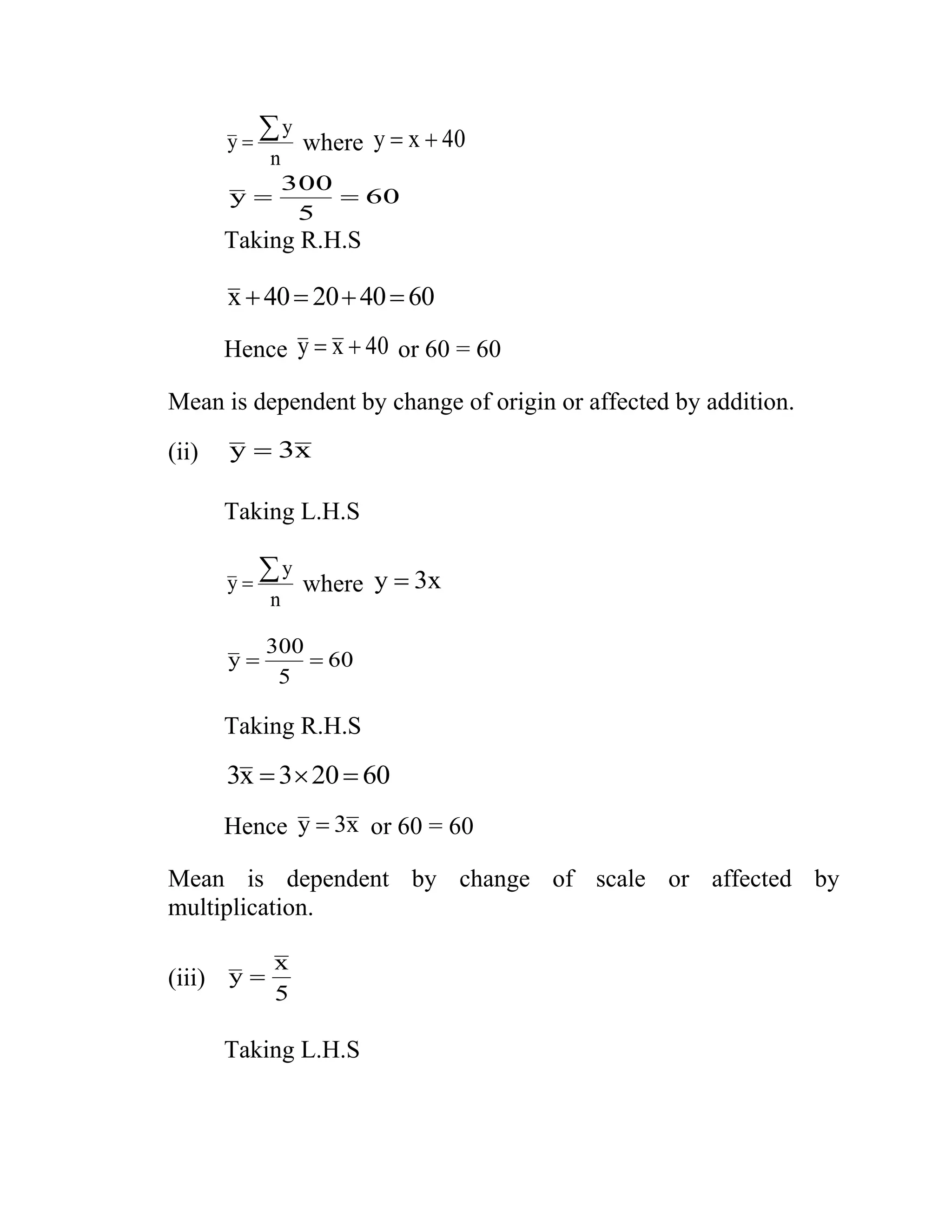 Properties of arithmetic mean | PDF