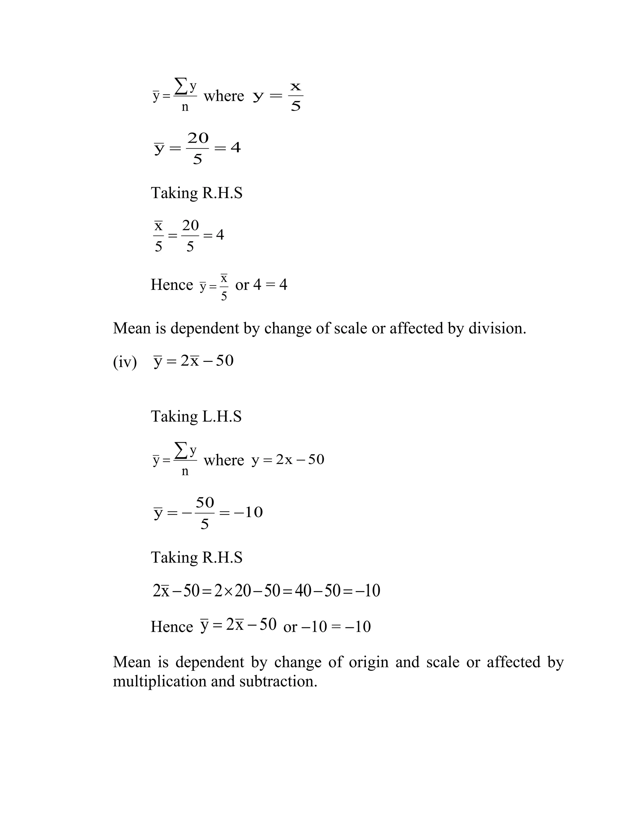 Properties of arithmetic mean | PDF
