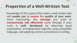 Properties of a Well-Written Text module 2.pptx