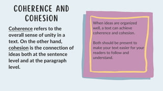 Properties of a well written text in Reading and Writing Subject | PPTX