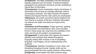 PROPERTIES OF TEXT IN READING AND WRITING SKILLS | PPTX