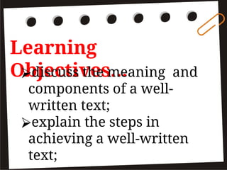 Properties of a well written text 1.pptx