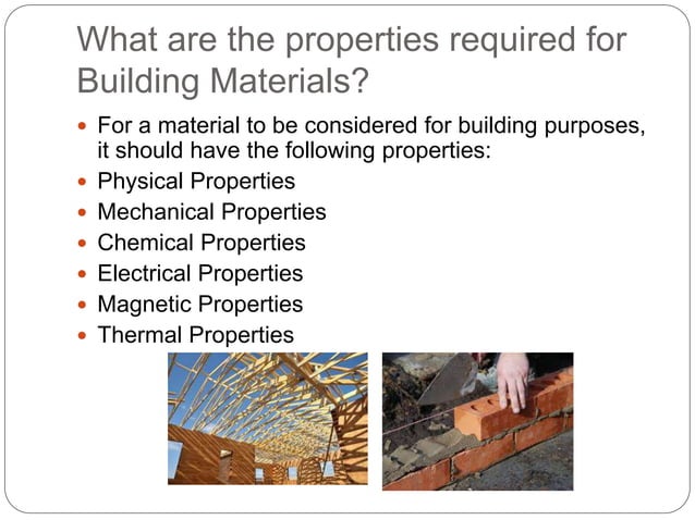 Properties of building materials part 2 | PPTX