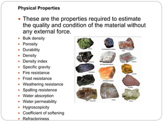 Properties of building materials part 2 | PPTX