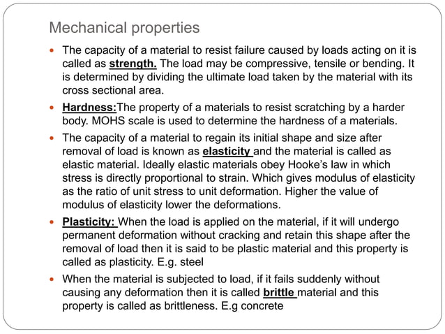 Properties of building materials part 2 | PPTX