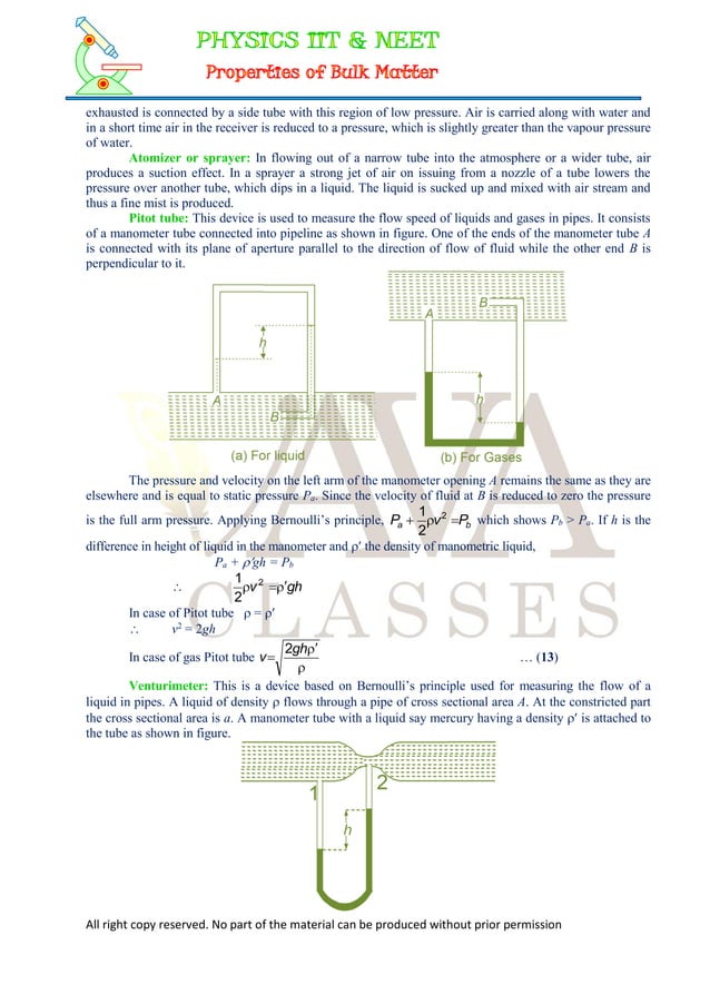MECHANICAL PROPERTIES OF BULK MATTER STUDY MATERIAL PDF DOWNLOAD | PDF