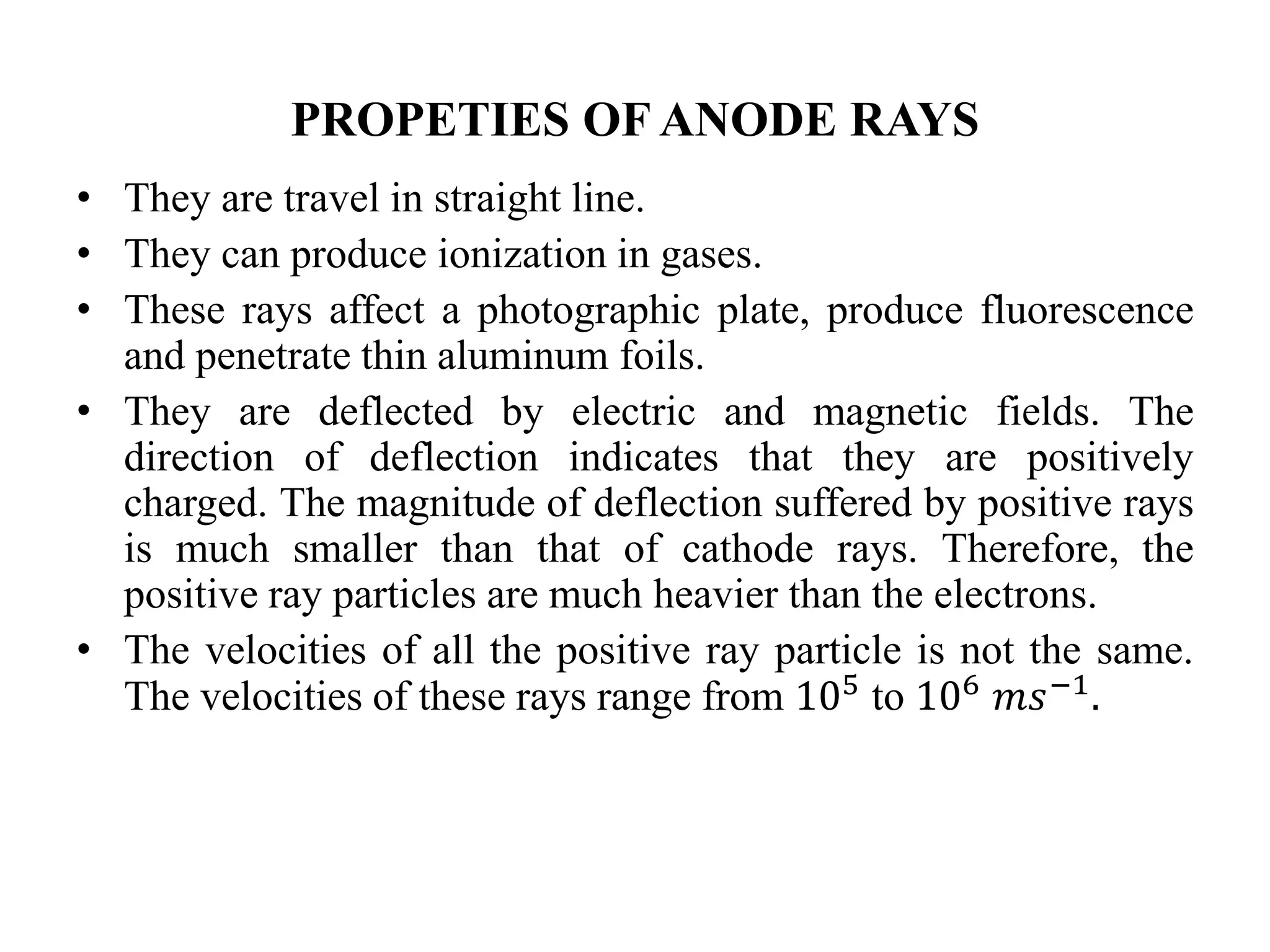 Properties of cathode and anode rays | PPTX