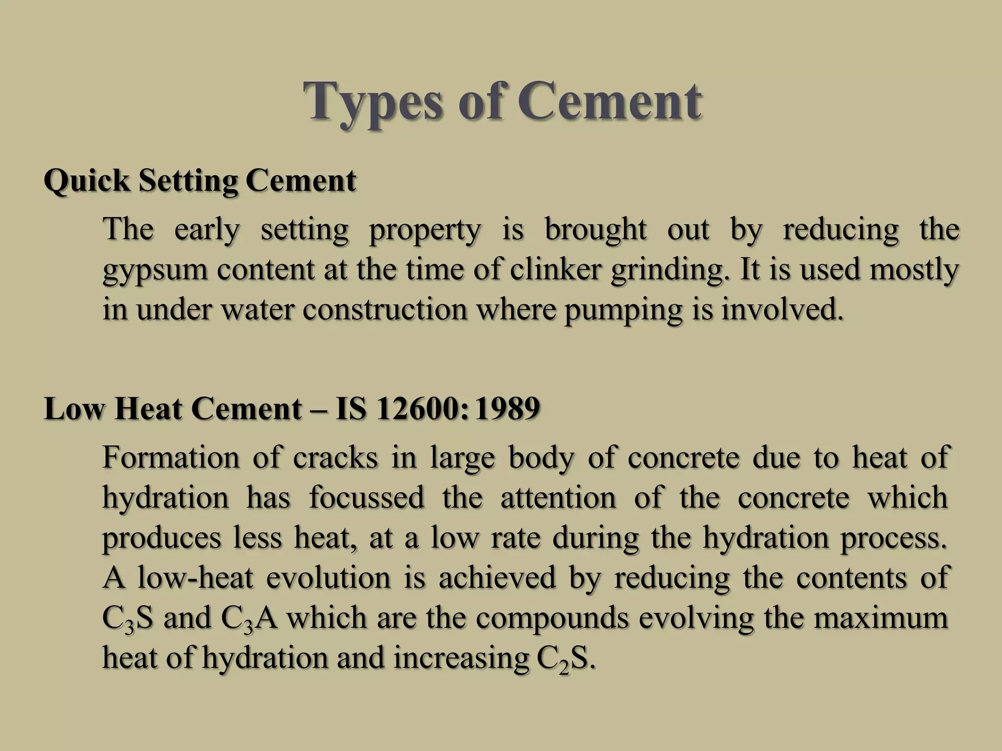 Properties of Cement | PPTX