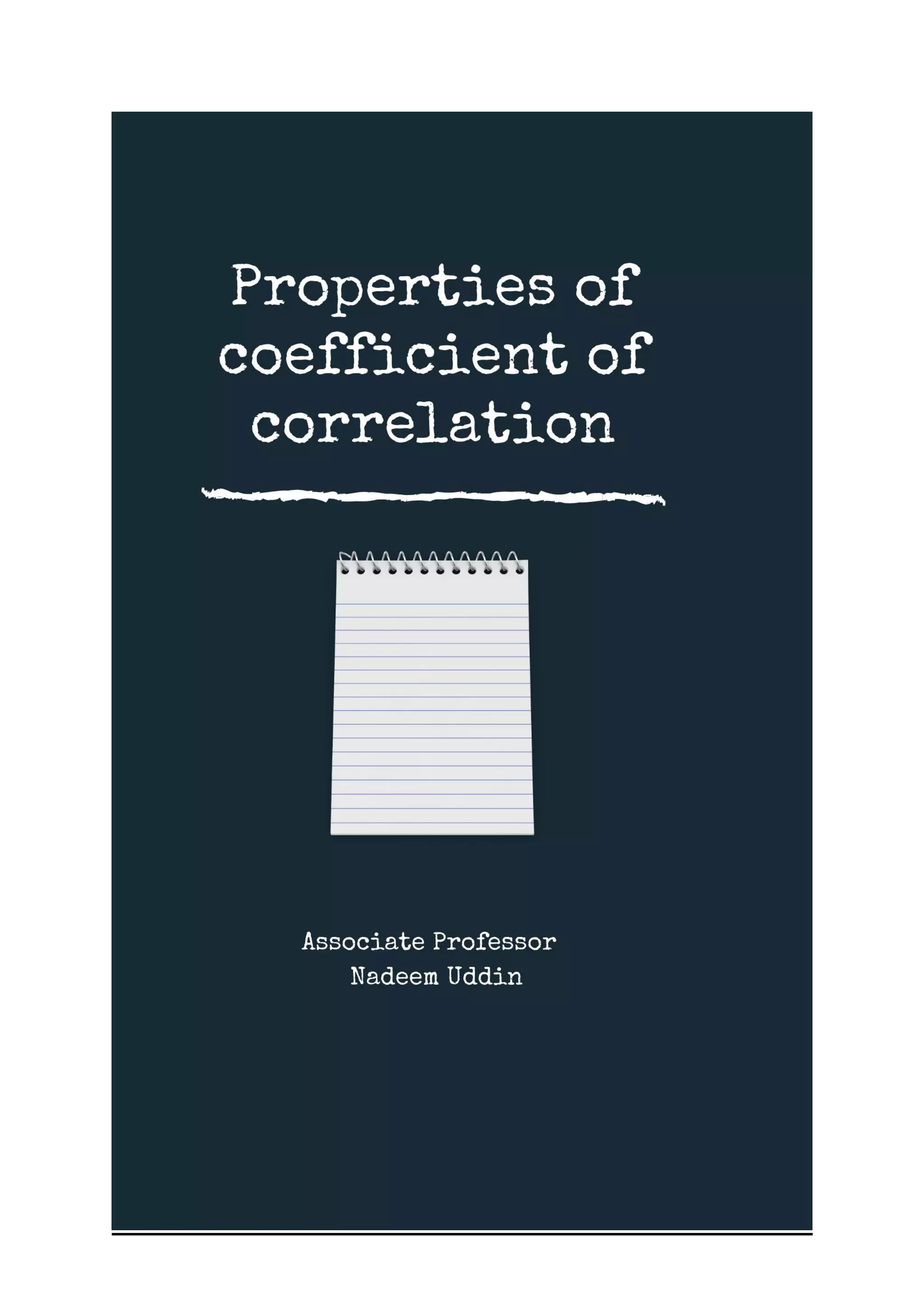 Properties Of Coefficient Of Correlation Pdf Physics Science