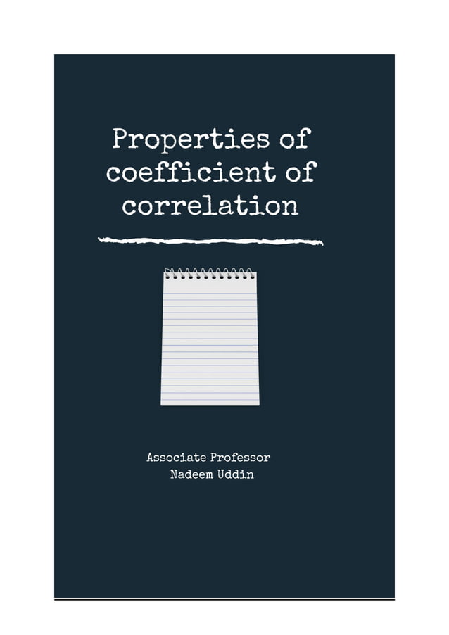 Properties of coefficient of correlation | PDF | Physics | Science