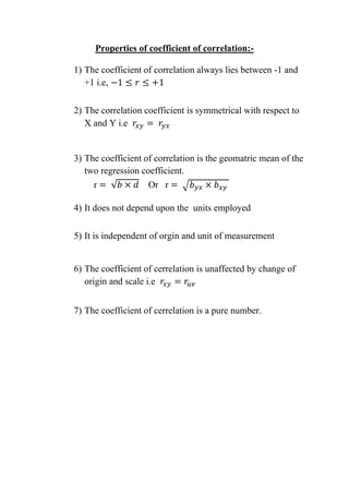 Properties of coefficient of correlation | PDF | Physics | Science