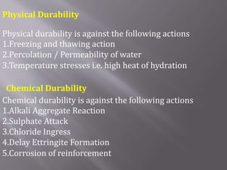 Properties of concrete | PPTX