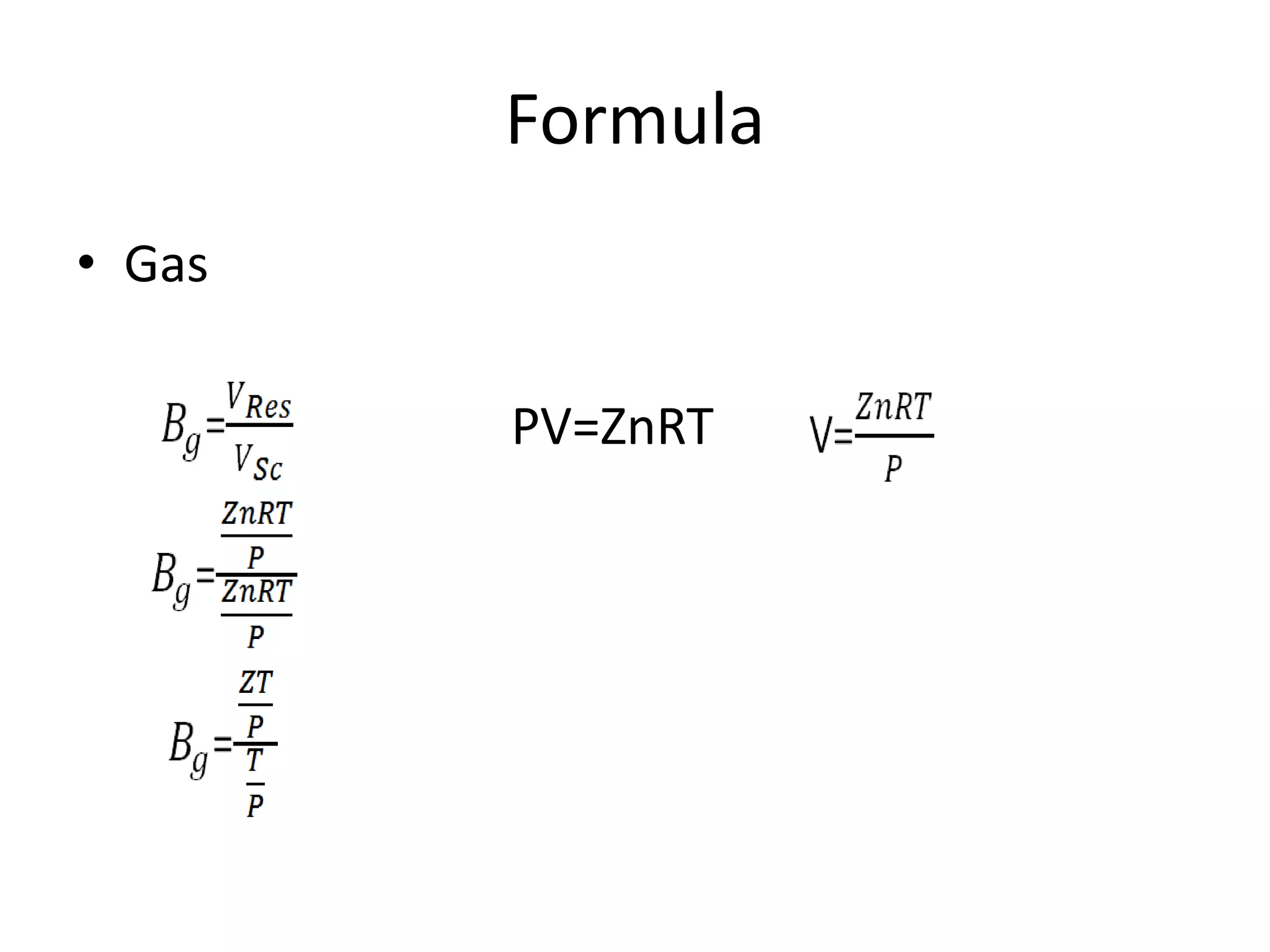 gas formation volume factor derivation | PPTX | Physics | Science