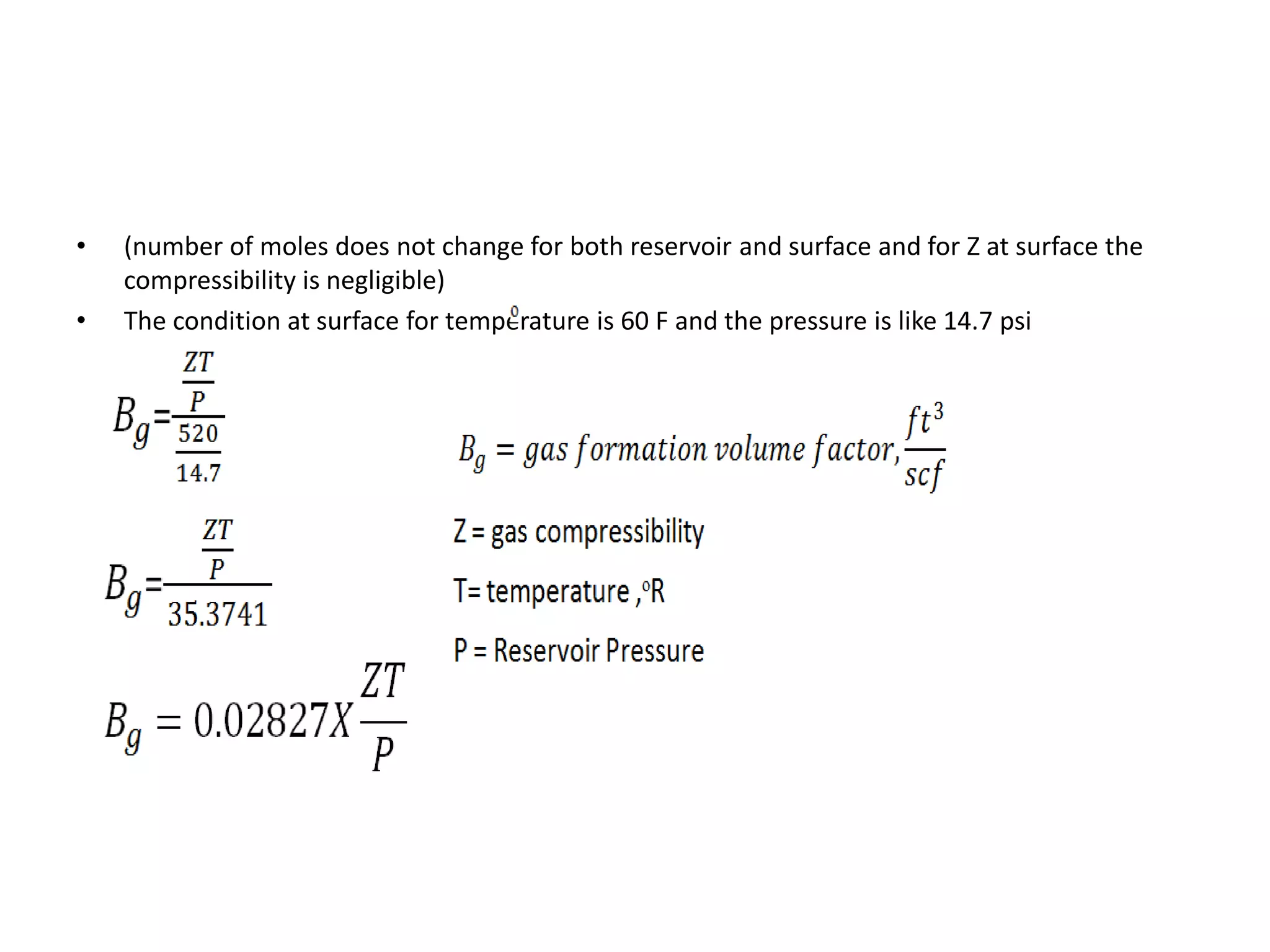 gas formation volume factor derivation | PPT