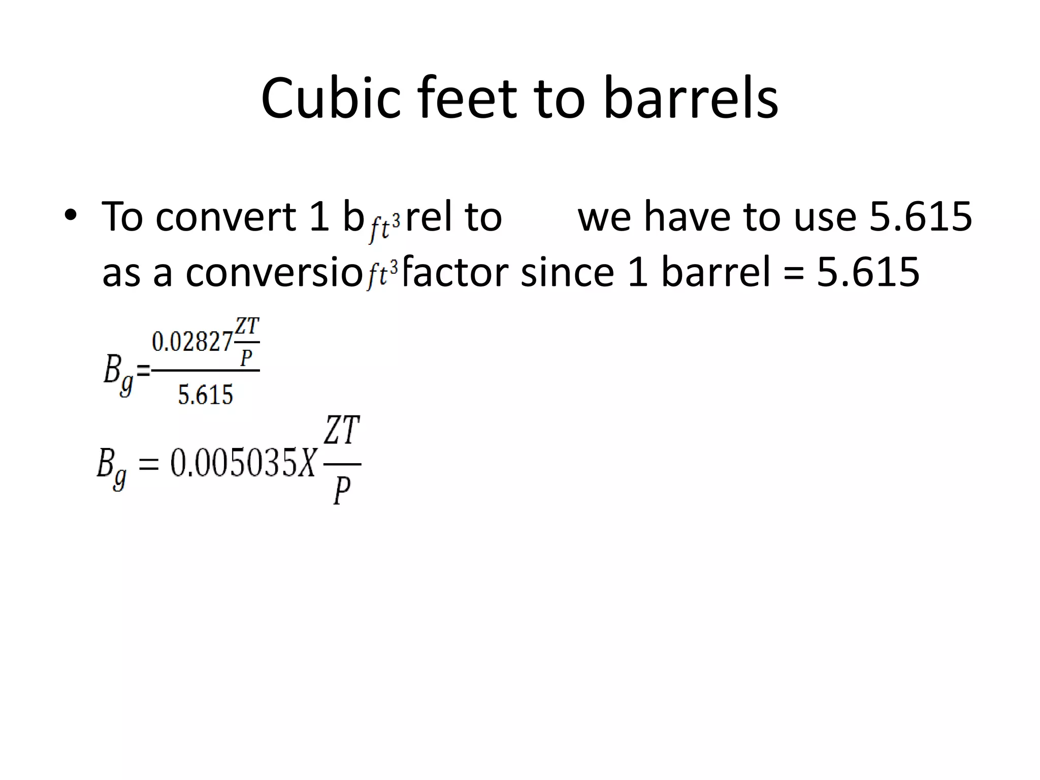 gas formation volume factor derivation | PPTX | Physics | Science