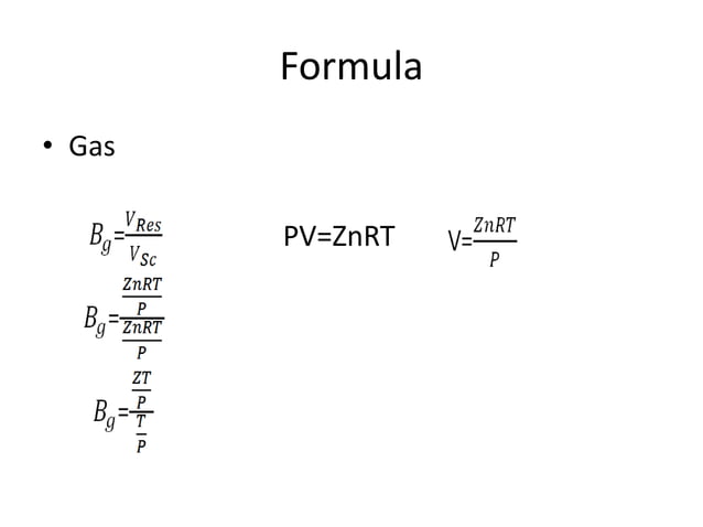 gas formation volume factor derivation | PPTX | Physics | Science