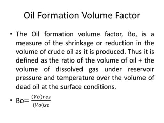 Oil formation volume factor | PPT