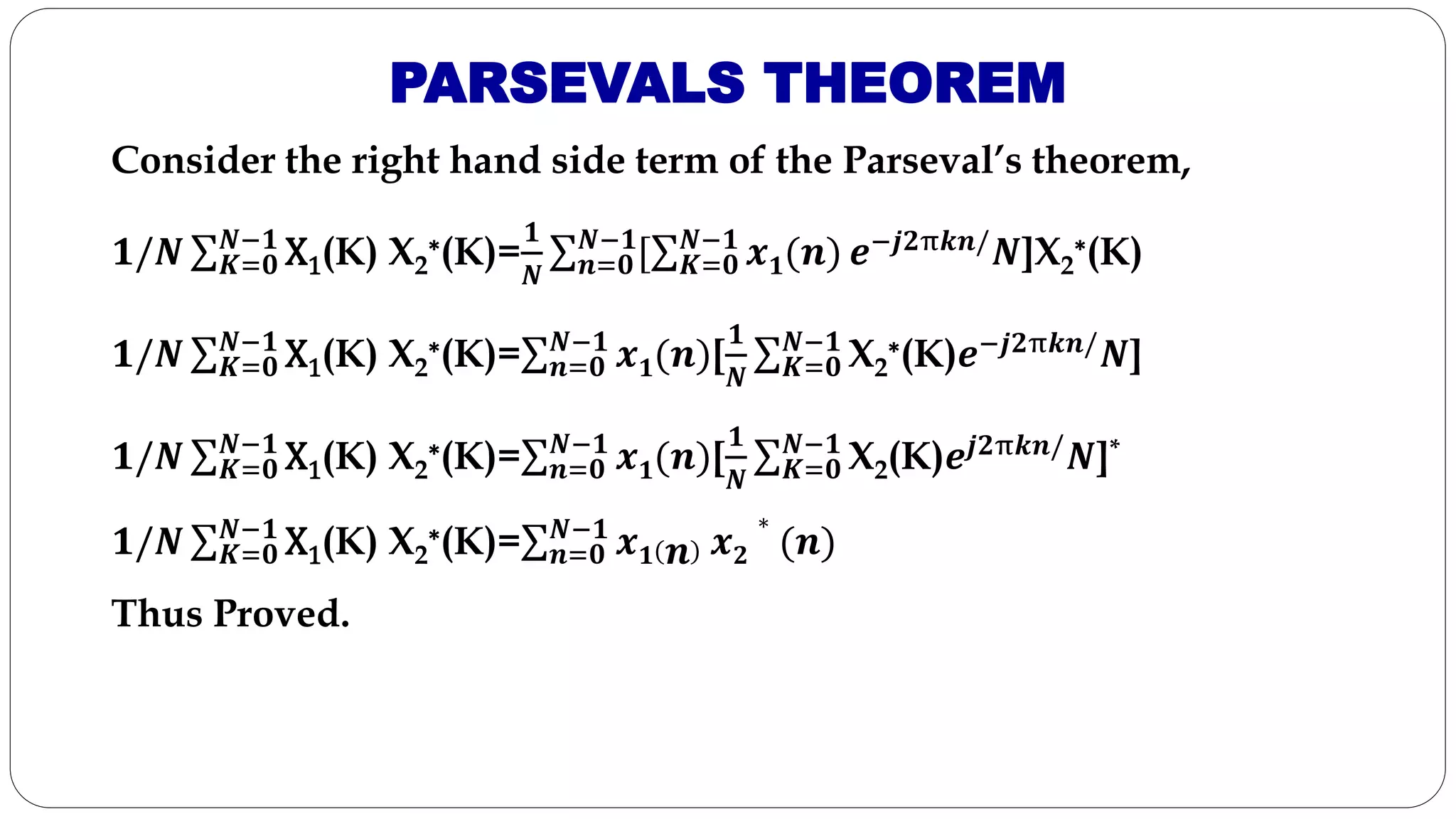 Properties of dft | PPTX