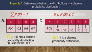 Properties of discrete probability distribution | PPTX