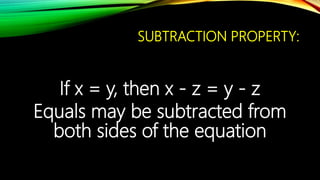 Properties of equality | PPTX