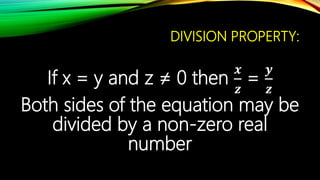 Properties of equality | PPTX