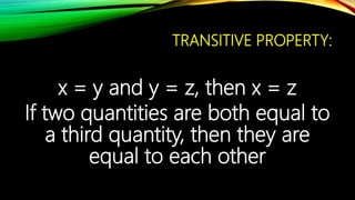 Properties of equality | PPTX