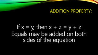 Properties of equality | PPTX