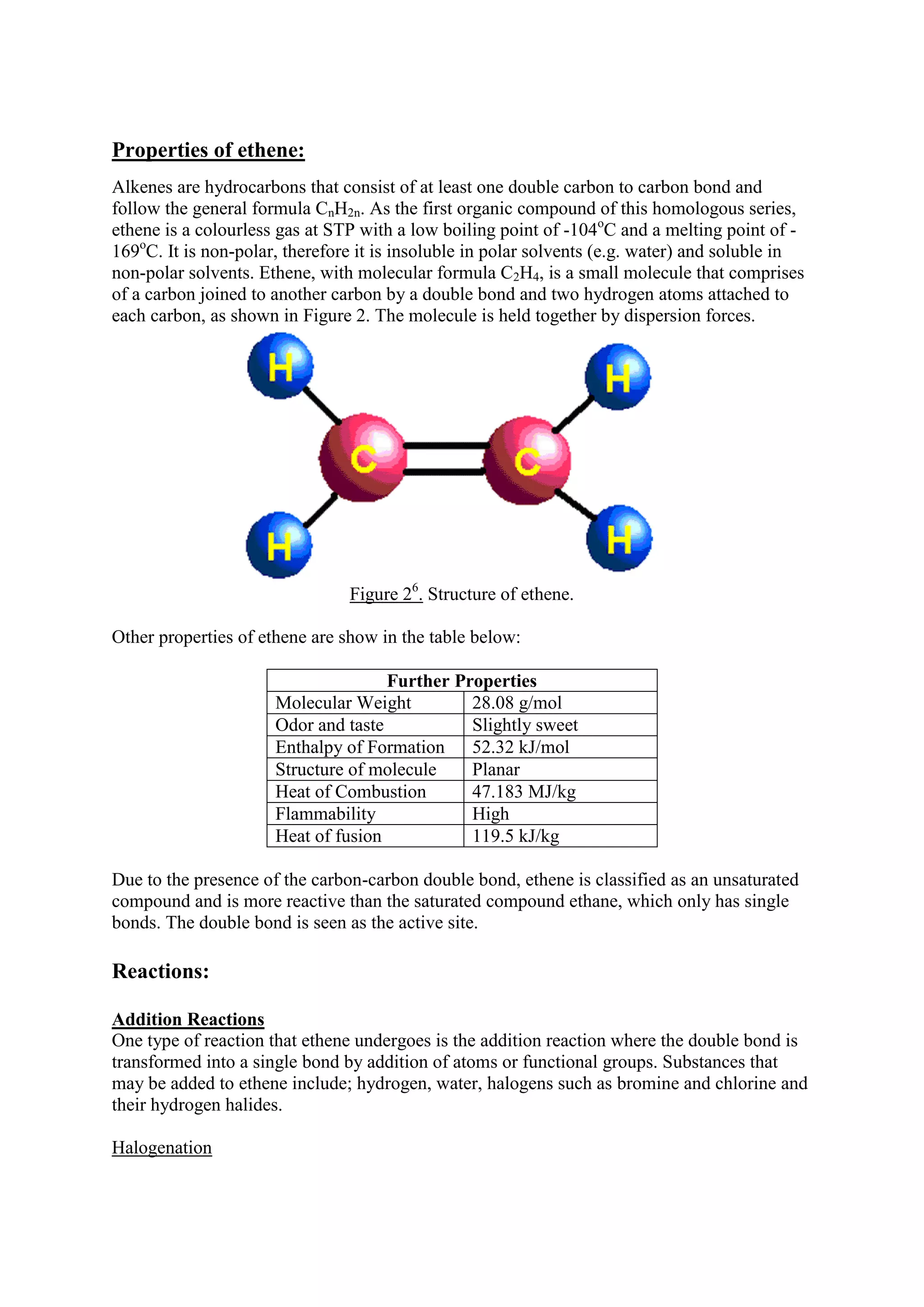 Properties of ethene | DOCX