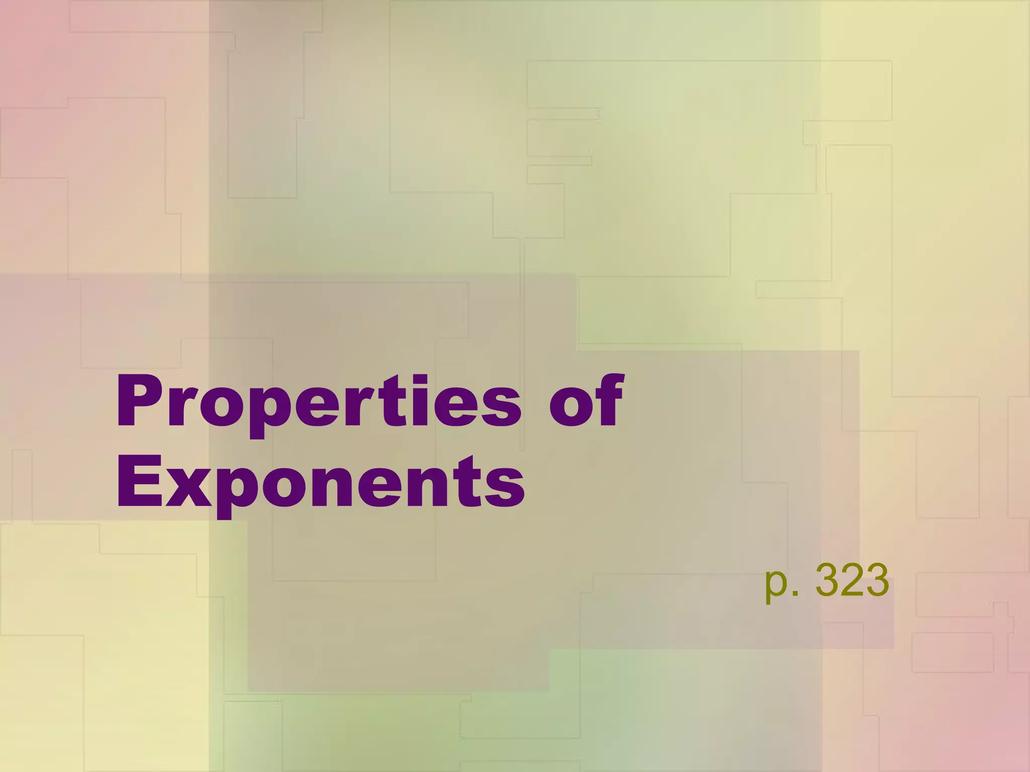 Properties Of Exponents | PPT | Physics | Science