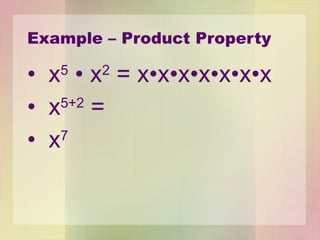 Properties Of Exponents | PPT