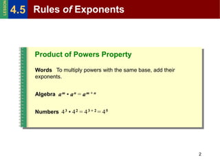 Properties of exponents | PPT
