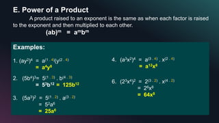 Properties of exponents 2 with activity | PPT