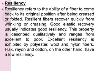 Properties of fibers | PPTX