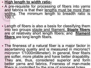 Properties of fibers | PPTX