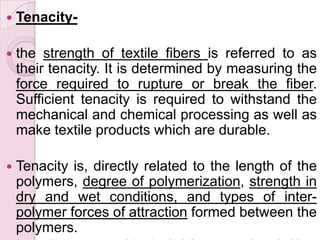 Properties of fibers | PPTX