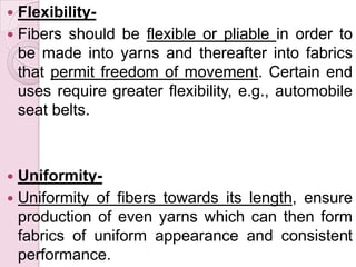 Properties of fibers | PPTX