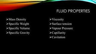 Properties of Fluids | PPTX