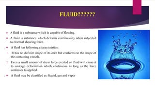Properties of fluids | PPTX