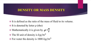 Properties of fluids | PPTX