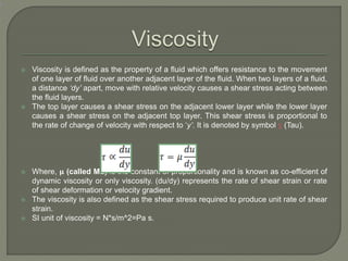 Properties of fluids c | PPTX