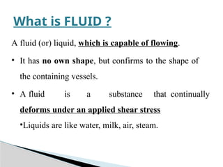 PROPERTIES OF FLUIDS mechanics Civil engineering | PPTX