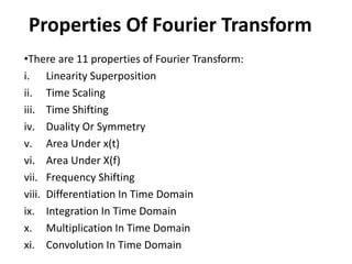 Properties of fourier transform | PPTX