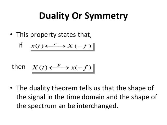 Properties Of Fourier Transform