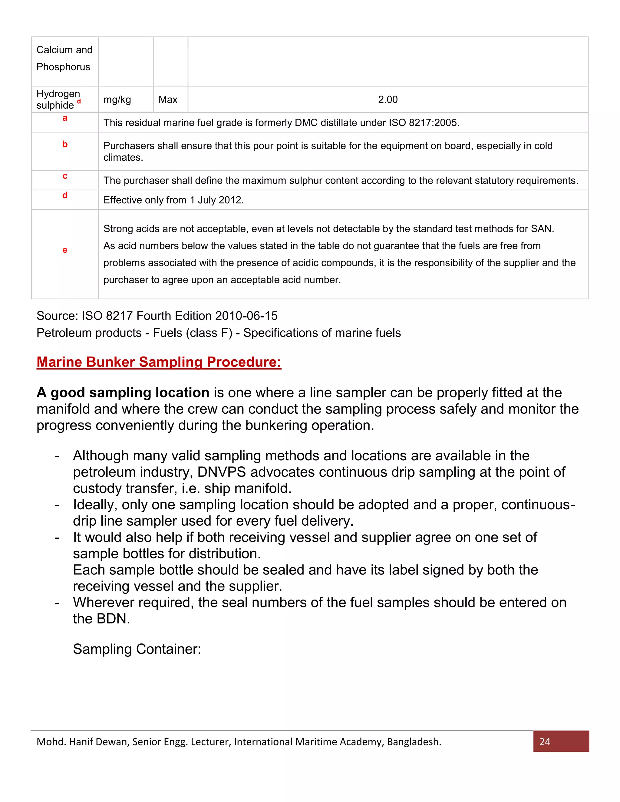 Properties of Fuel Oil & Bunkering Procedure by Hanif Dewan | PDF
