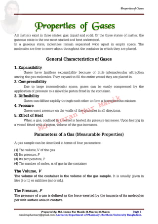 Properties of gases extended oct 2020 | PDF