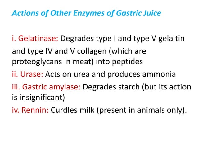 Properties of gastric juice, composition of gastric juice and functions of gastric juice | PPTX